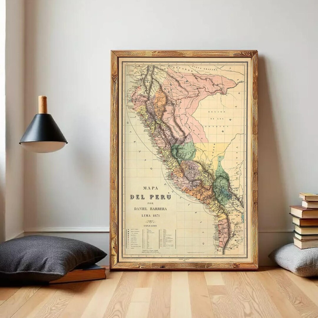 Old Map of Peru Lima 1871 Vintage Map | Wall Map Print - Etsy