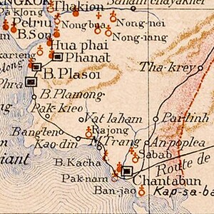 Old Map of Thailand Old Siam 1889 Vintage Map Vintage Poster Wall Art ...