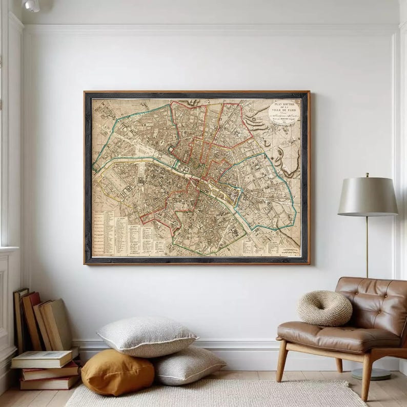 Old Map of Paris 1832 France Vintage Paris Map | Wall Map Print - Etsy