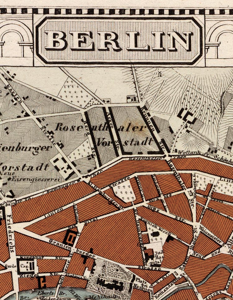 Old Map of Berlin Germany 1860 Vintage Map Vintage Poster - Etsy