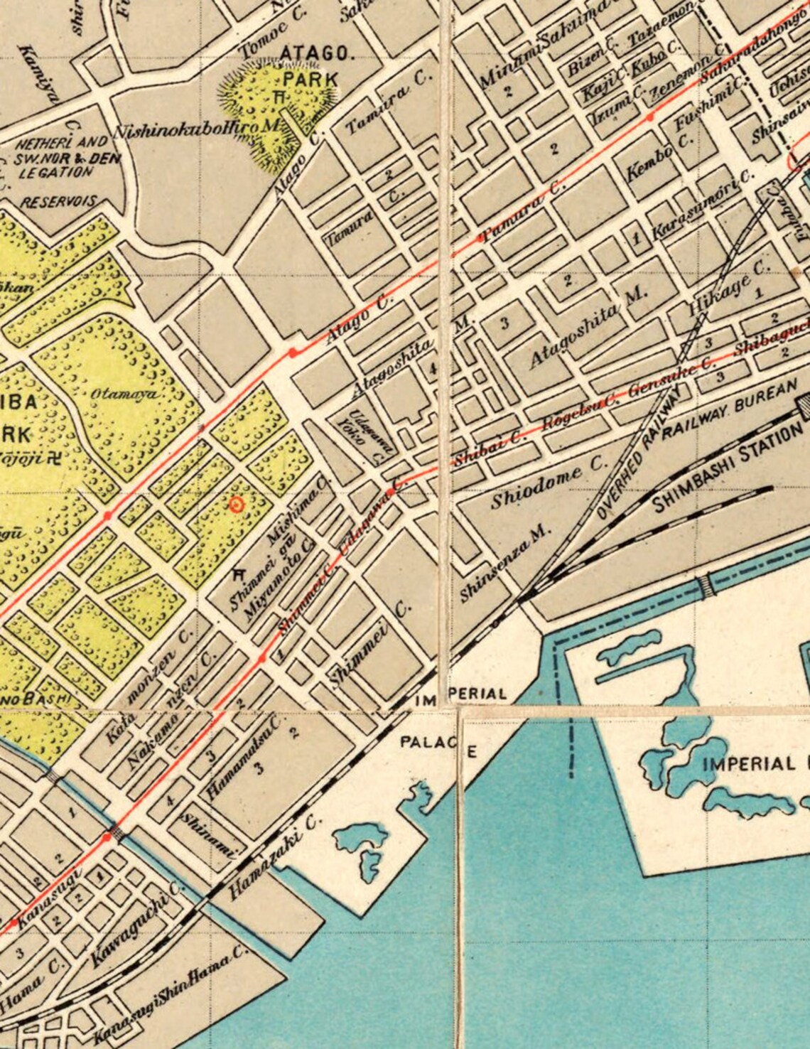 Old Map of Tokyo Japan 1907 Vintage Map Vintage Poster Wall - Etsy