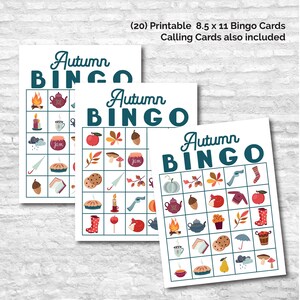 Printable Autumn Bingo Game, Party, Classroom, 20 Different Cards - Etsy