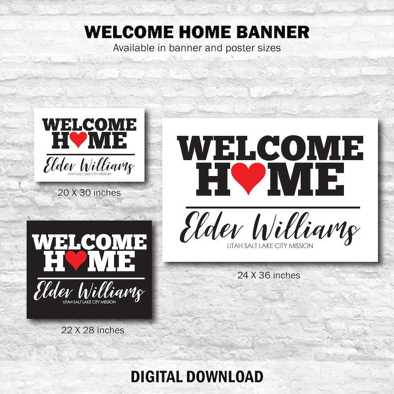 Personalized Welcome Home Missionary Banner: LDS Decor (digital File ...