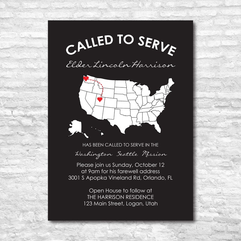 Printable LDS Missionary Farewell invitation Called to Serve | Etsy