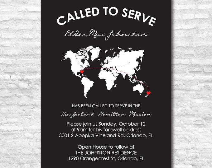 Printable LDS Missionary, Farewell Invitation, Called to Serve - Etsy