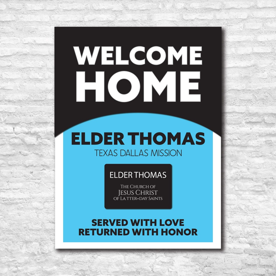 Personalized Welcome Home Banner, Welcome Home Return Missionary Poster ...