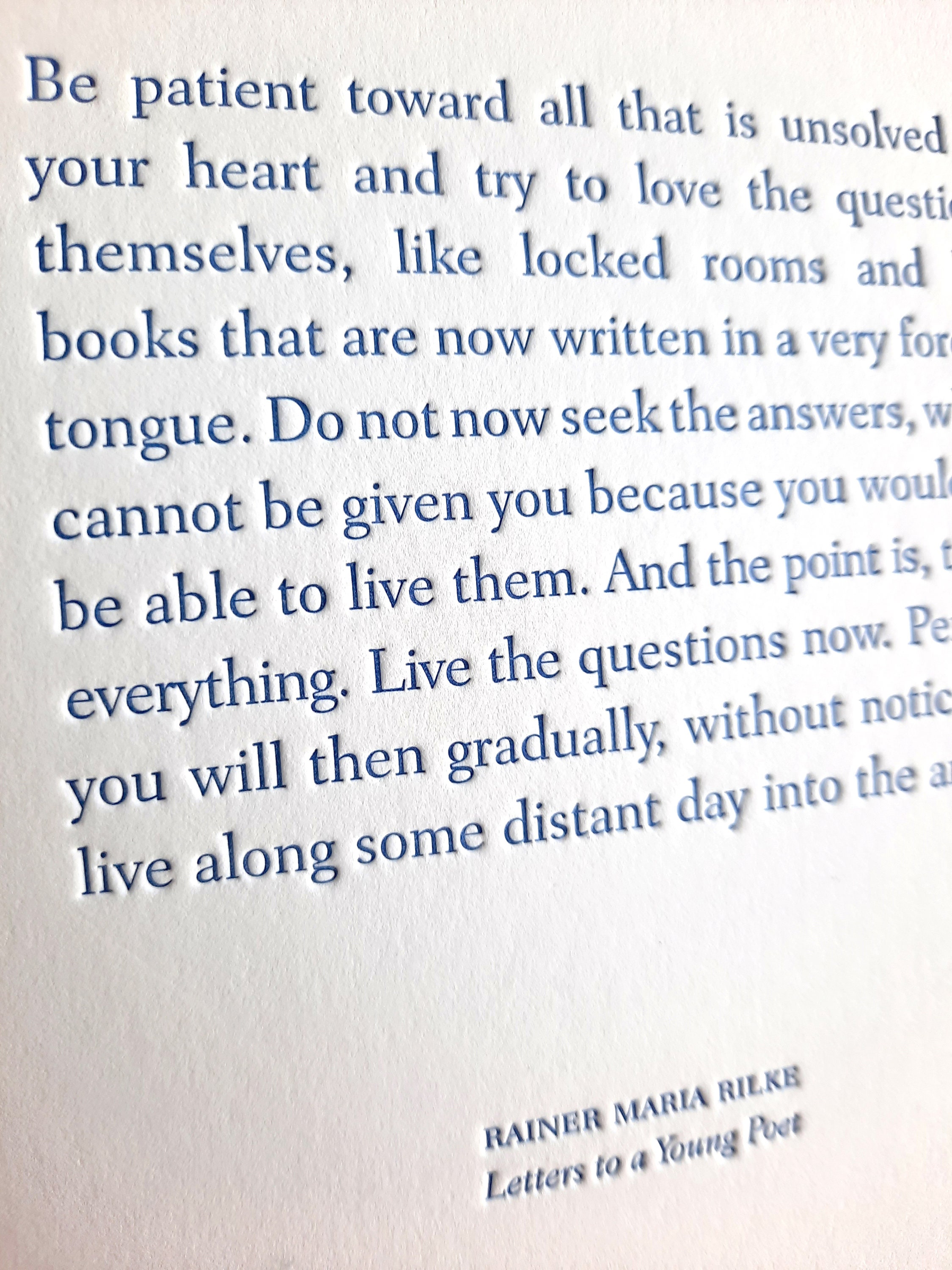 Live the Questions: Letters to a Young Poet - Etsy
