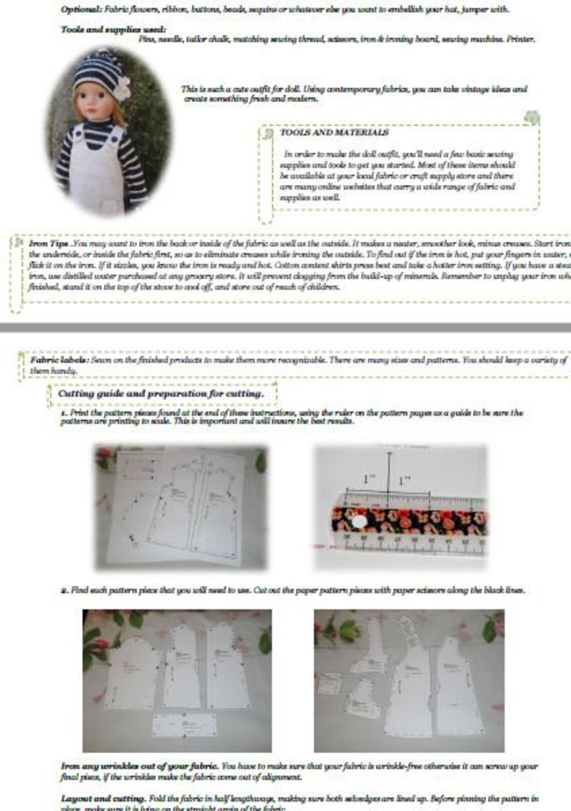 Doll Clothes PDF Pattern for 18'' Magic Attic Doll by NICOLE - Etsy