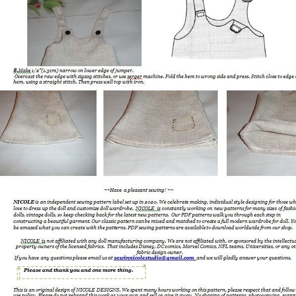 Doll Clothes PDF Pattern for 18'' Magic Attic Doll by NICOLE - Etsy