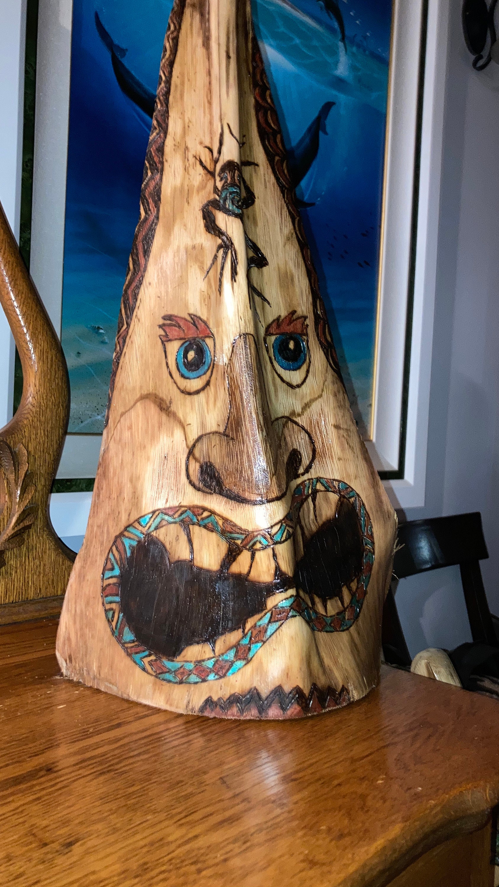 Tribal Frog Tiki Palm Frond - Etsy