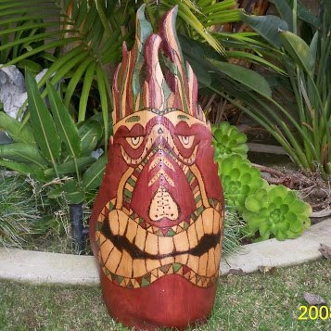 Tiki Mask Palm Frond Mask Art - Etsy