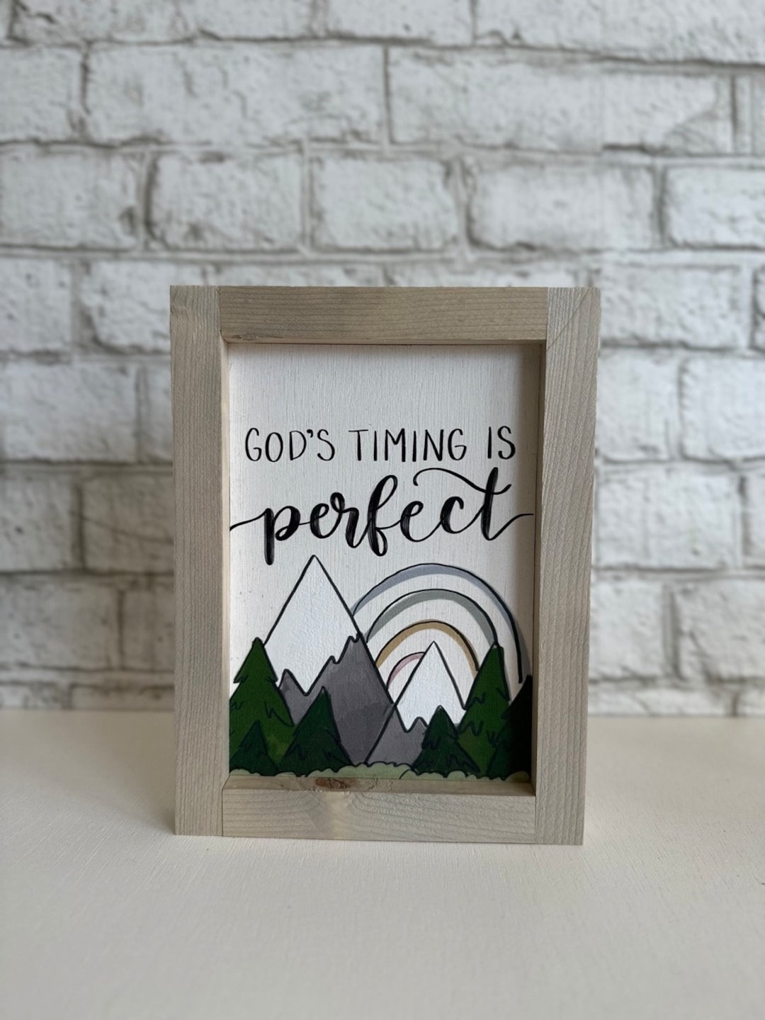 God's Timing is Perfect / Rainbow / Wood Framed Print - Etsy