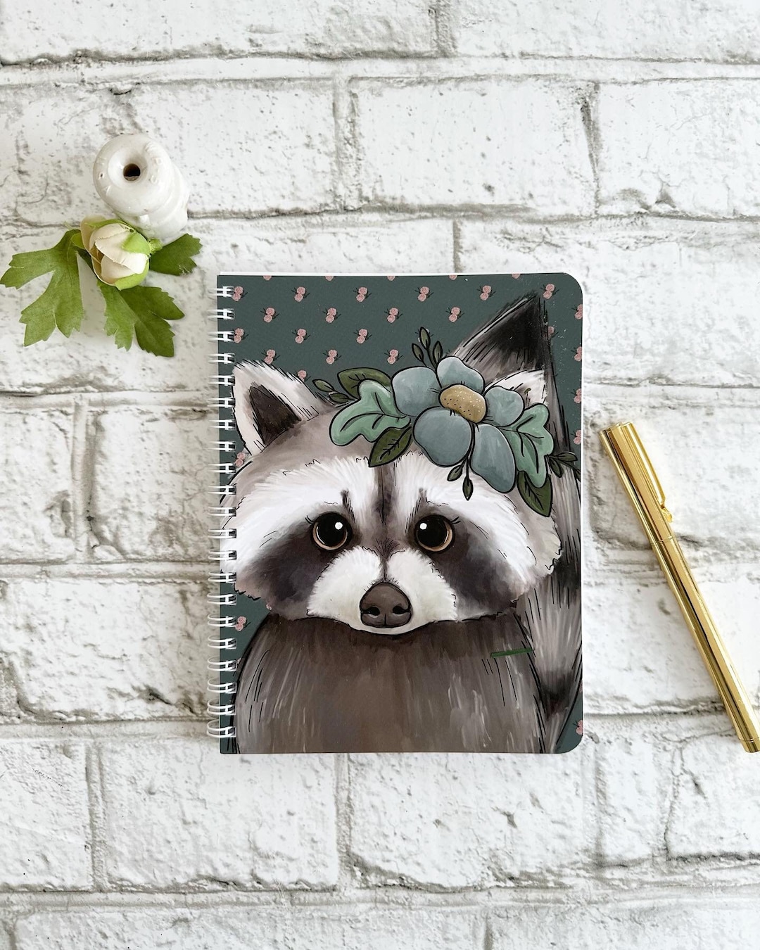 Raccoon - Small Wire Notebook - Etsy