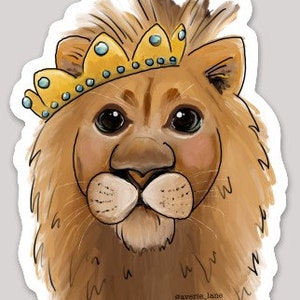 Lion With Crown Sticker - Etsy