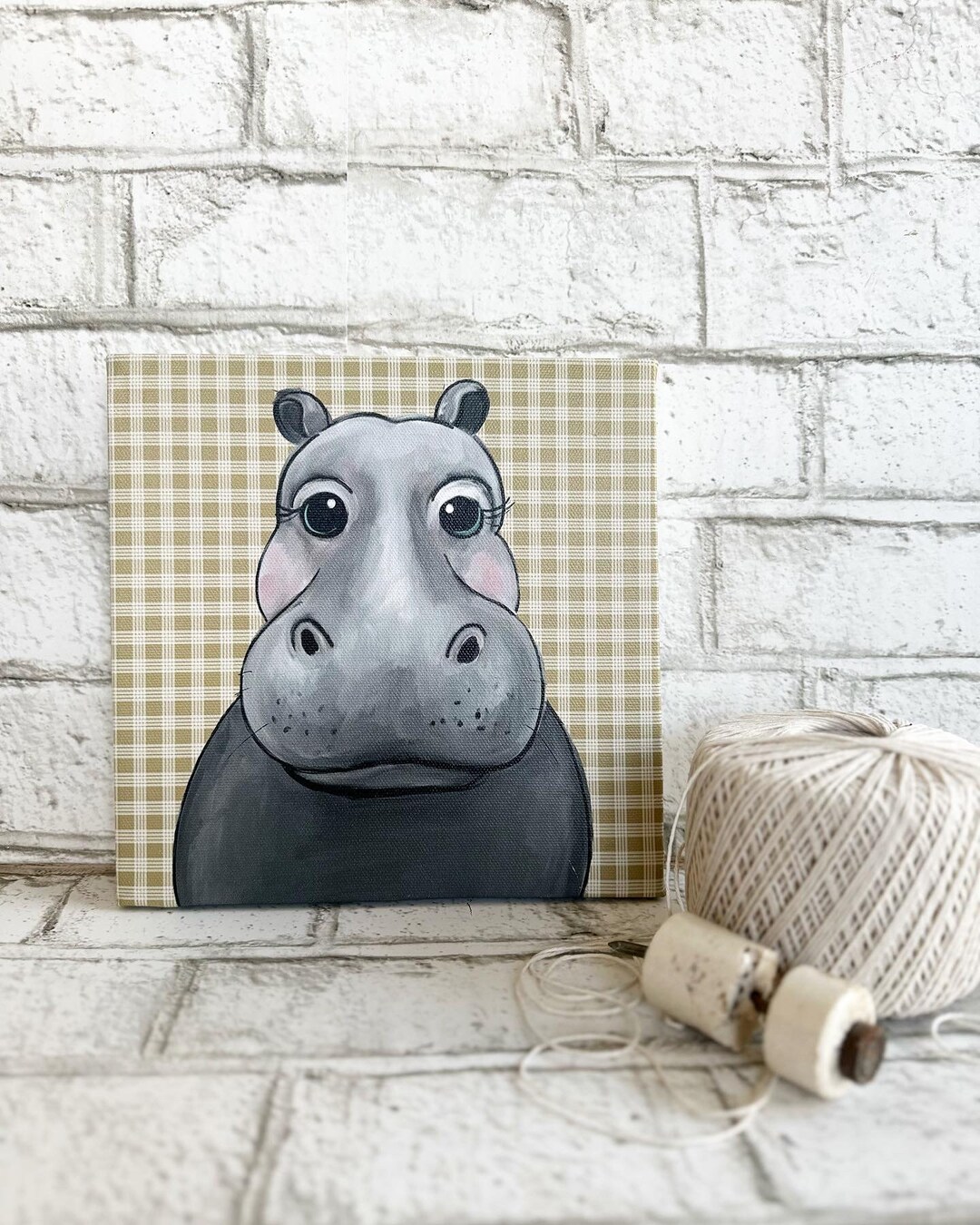 Hippo / Canvas Print - Etsy