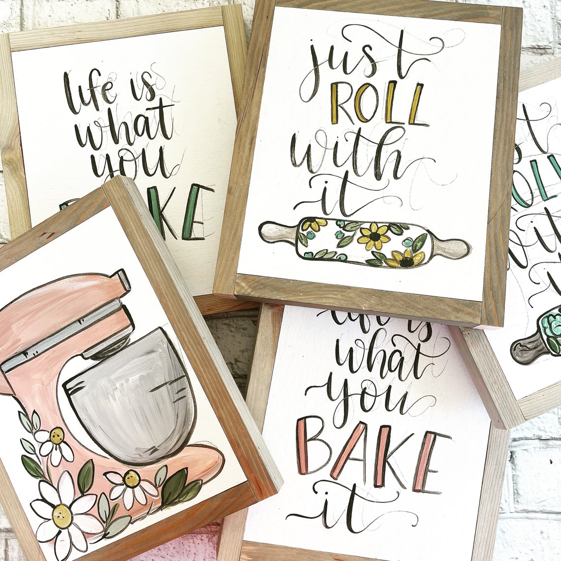 Baking Collection Hand Lettered & Painted Signs - Etsy