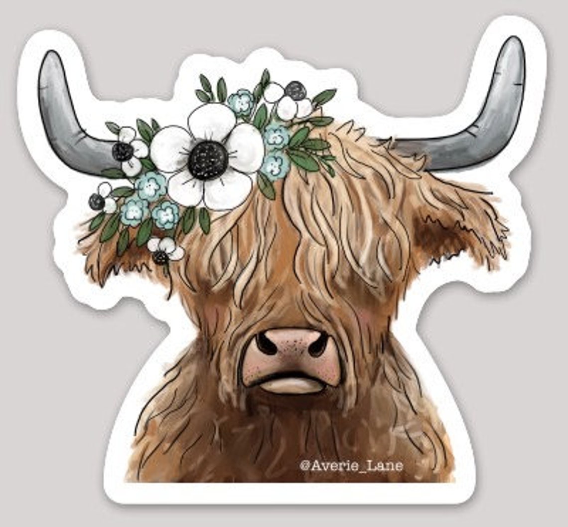 Highland Cow Sticker - Etsy