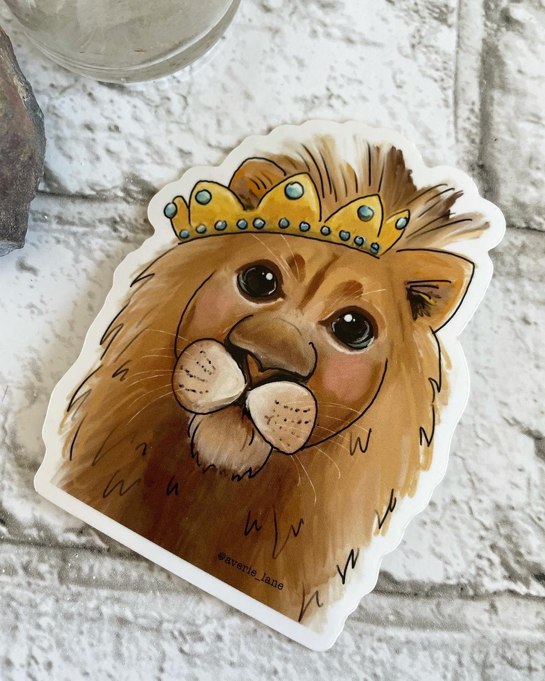 Lion With Crown Sticker - Etsy