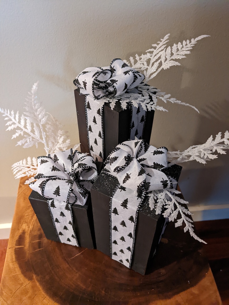 Rustic Farmhouse Style Wood Presents| Christmas Decorations| 4x4 Wood ...