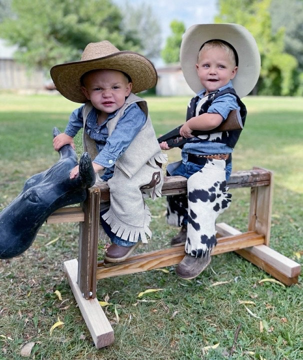 Cowprint Faux Fur Infant Cowboy Outfit, Western Vest and Chaps, Western ...