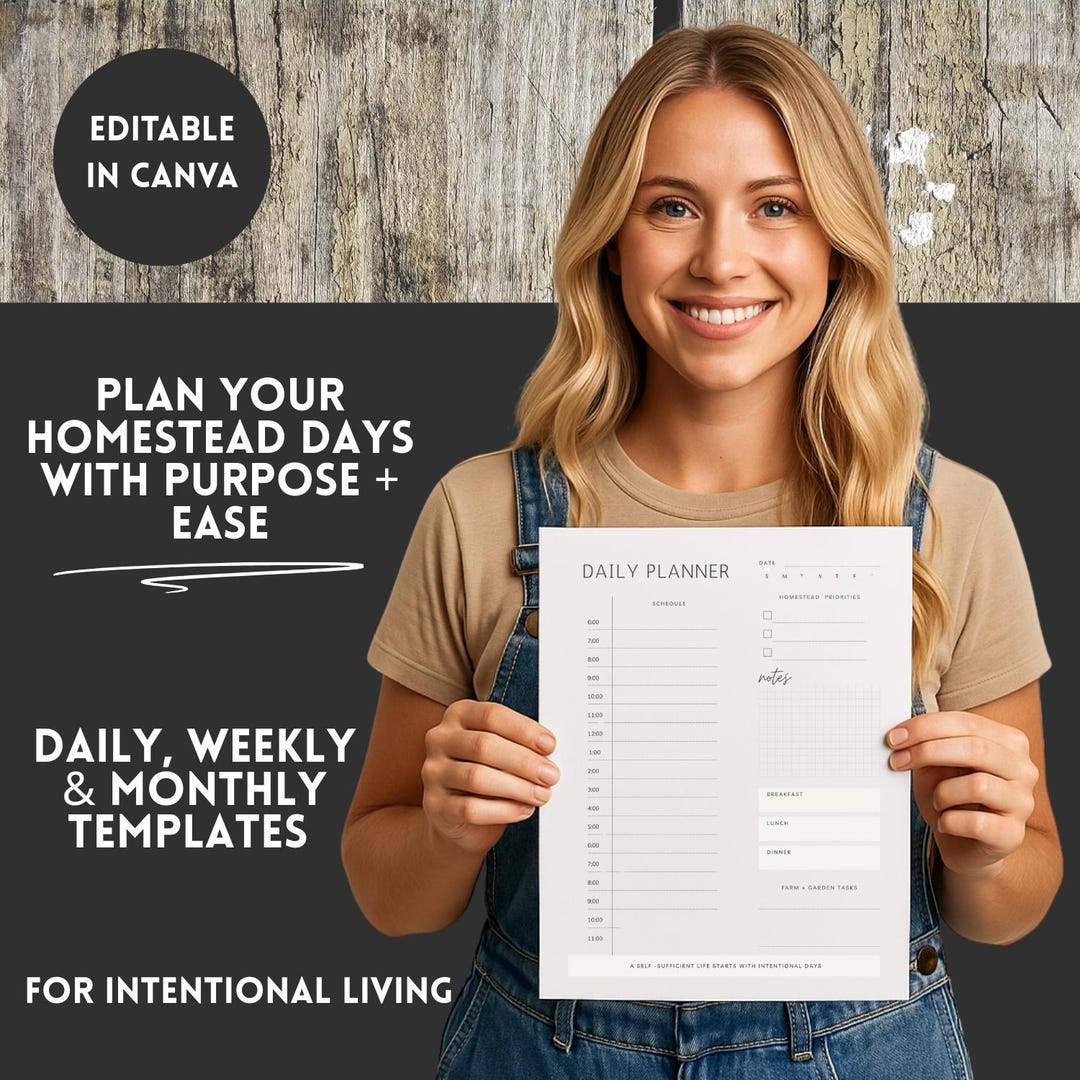 Homestead Planner Printable Bundle | Daily & Weekly Farm Routine Pages ...