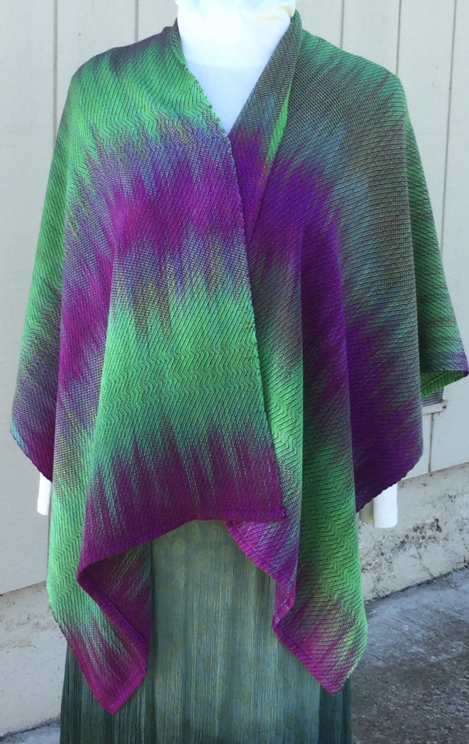V-shawl Handwoven Shawl Wrap Hand Woven V-shawl Hand Dyed - Etsy
