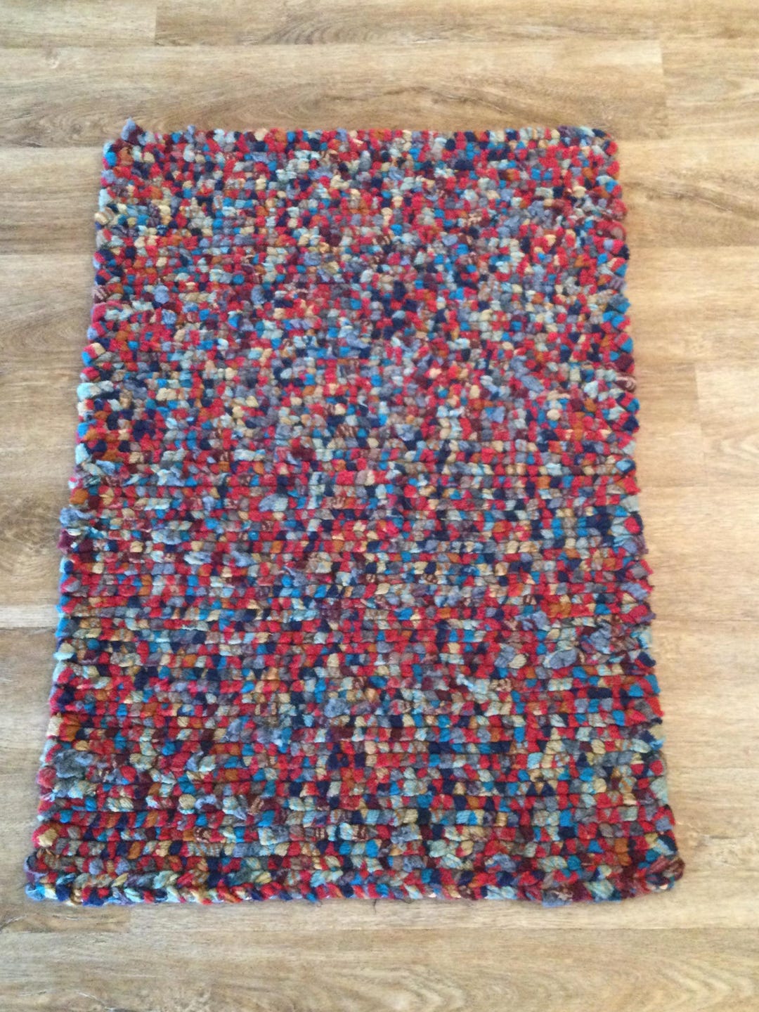 Recycled Wool Rag Rug Twinned Rag Rug Kitchen Rug, Accent Rug, Bathmat ...