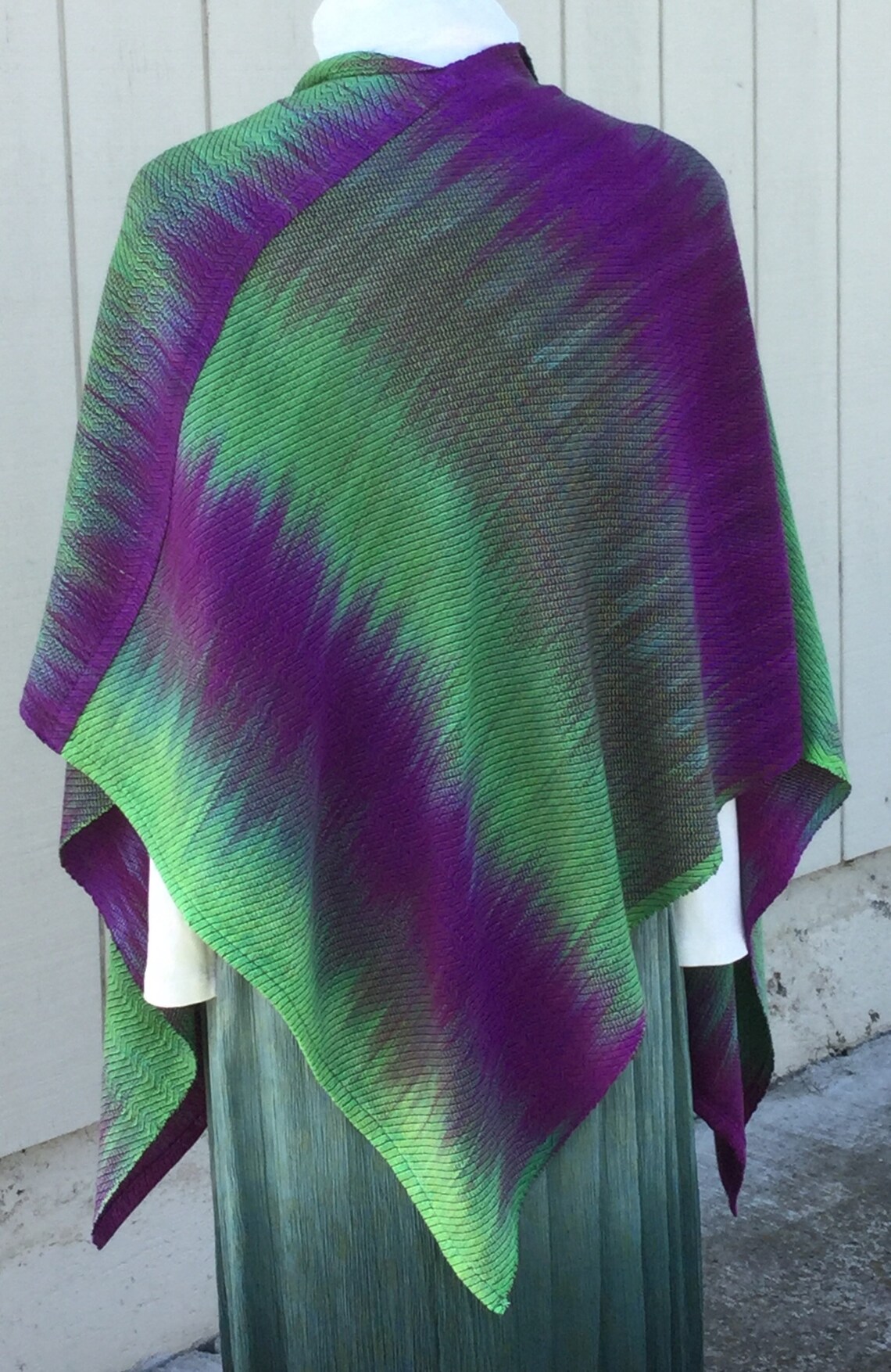 V-shawl Handwoven Shawl Wrap Hand Woven V-shawl Hand Dyed - Etsy