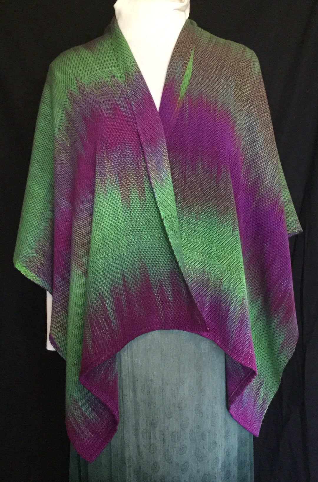 V-shawl Handwoven Shawl Wrap Hand Woven V-shawl Hand Dyed - Etsy
