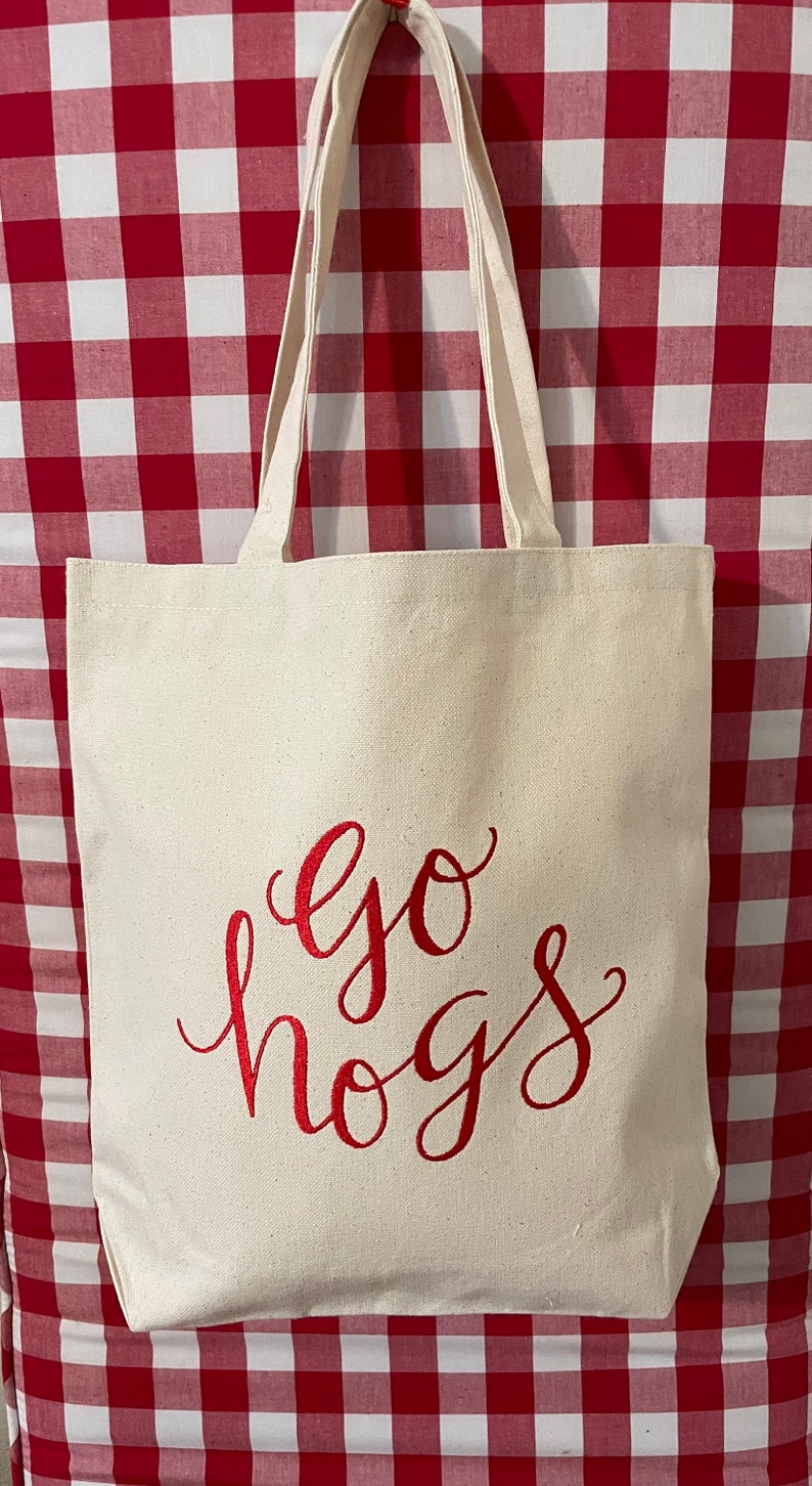 Go Hogs Shopping Canvas Tote Razorback - Etsy