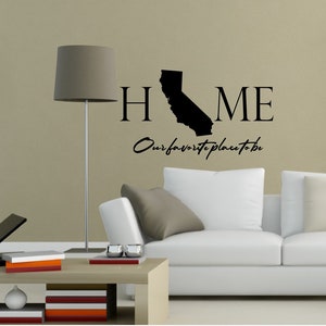 Home State Wall Decal, Living Room Decal, Home Wall Decal, State Decal ...