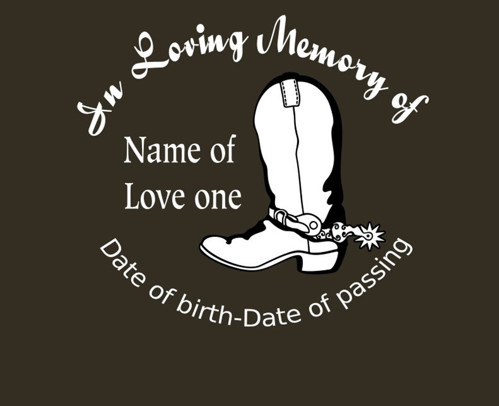 Cowboy memory decal In Loving memory car Decal Custom memory | Etsy