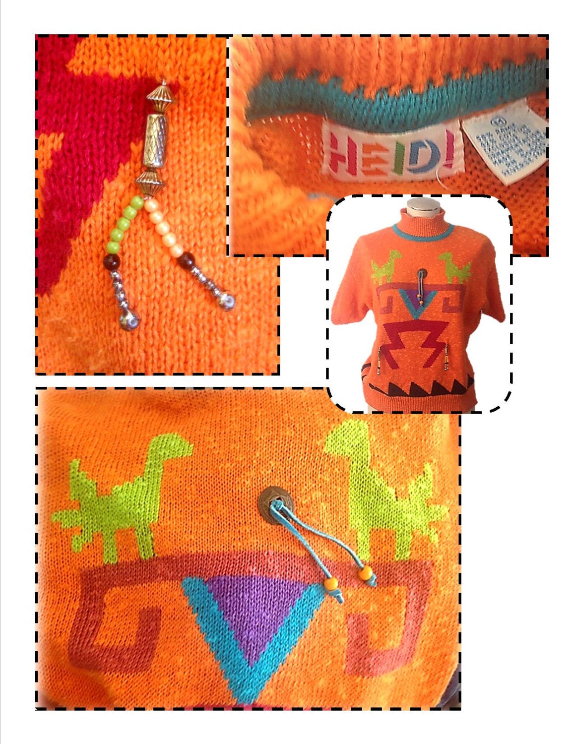 Suéter Vintage 80's Neón Suéter Feo Unisex Hombre - Etsy España