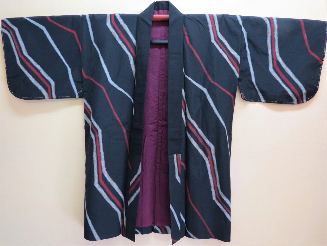 Boro / Cotton / Japanese Antique Hanten / Kimono Jacket / Kasuri ...