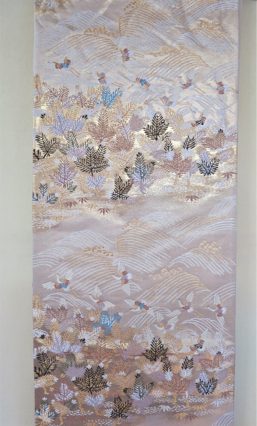 Obi TABLE RUNNER, Vintage Japanese Silk Obi, Tsunami Waves, Colorful ...