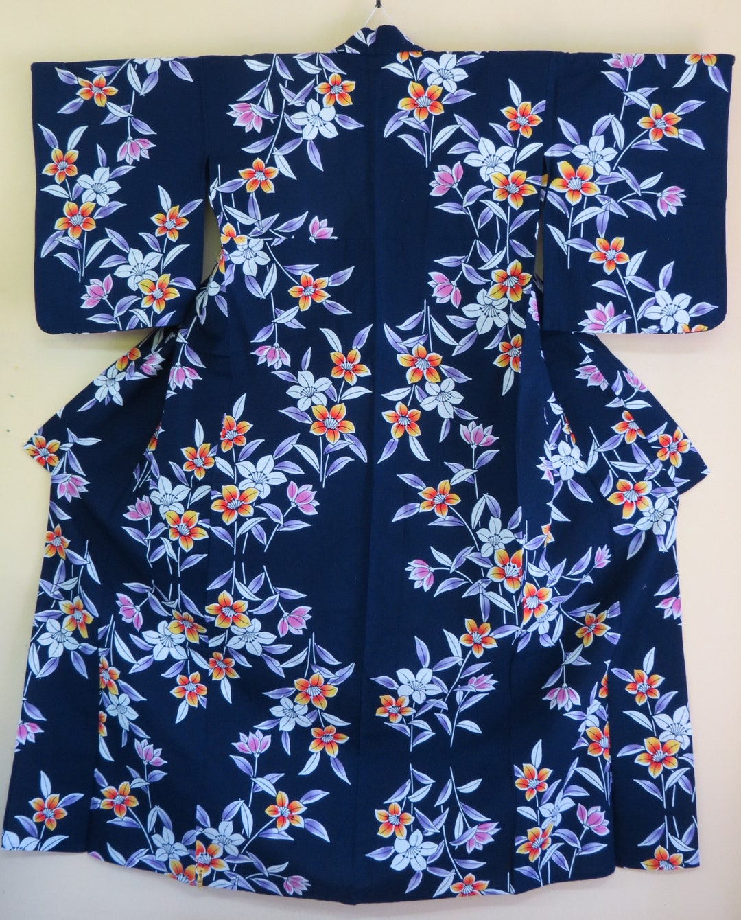 YUKATA / Kimono / Vintage Japanese Cotton Kimono / Indigo / Lovely ...