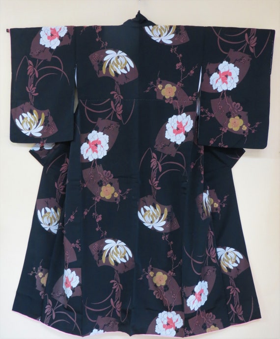 SHOWA KIMONO / OMESHI / Antique Silk Japanese Kimono … - Gem