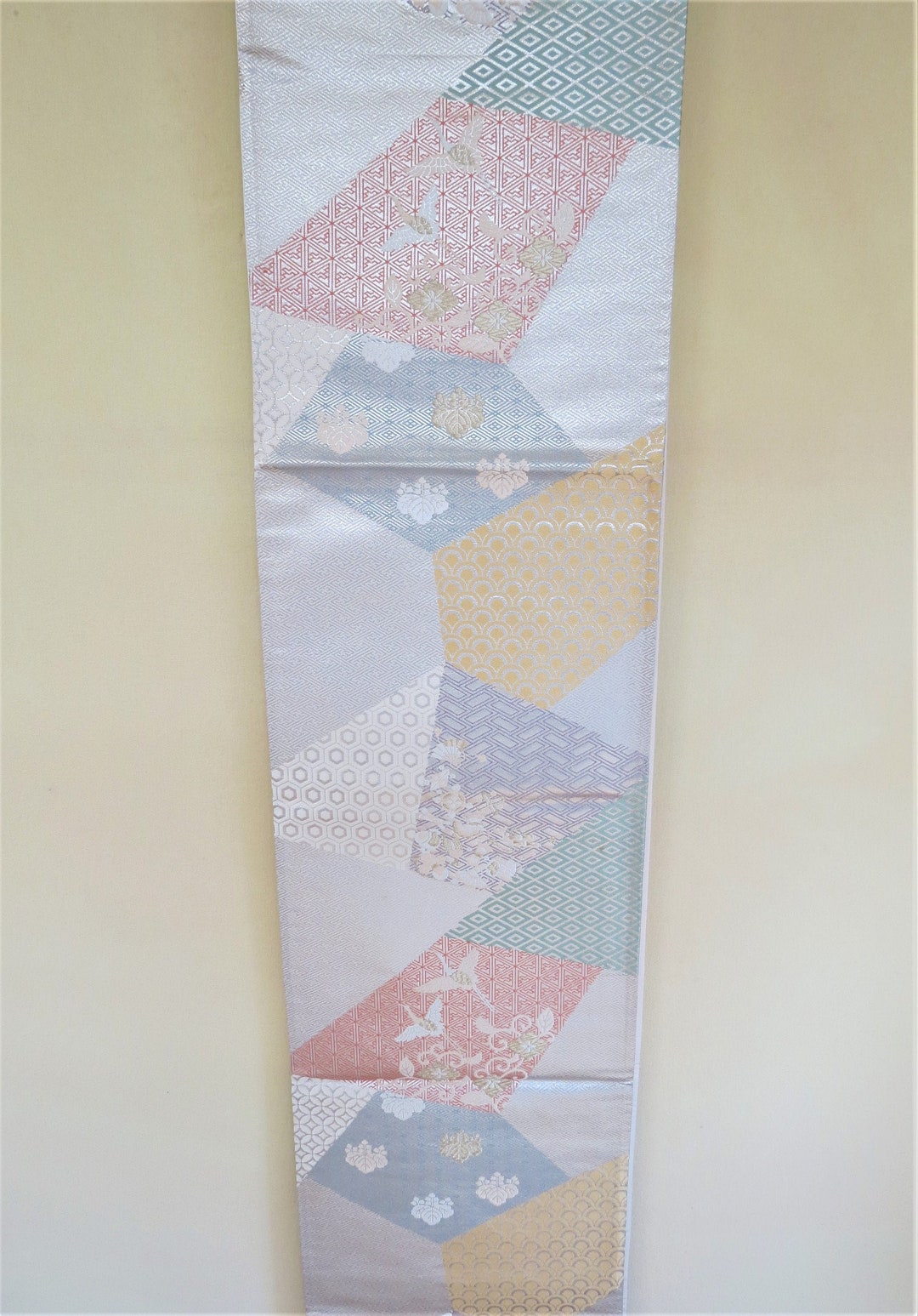 OBI TABLE RUNNER / Vintage Japanese Silk Obi / Cranes / Zen / Bed ...