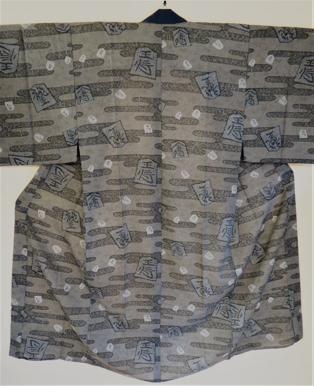 MENS KIMONO, JUBAN, Vintage Japanese, Muslin, Juban Underkimono, Navy ...