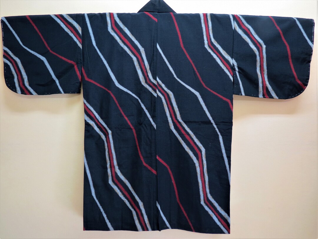 Boro / Cotton / Japanese Antique Hanten / Kimono Jacket / Kasuri ...