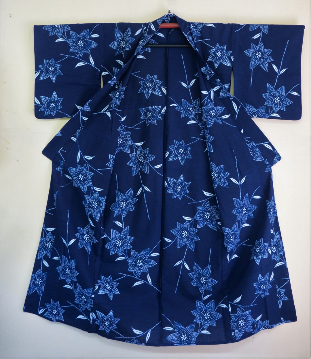 YUKATA / Kimono / Vintage Japanese Cotton Kimono / Indigo / Maples ...