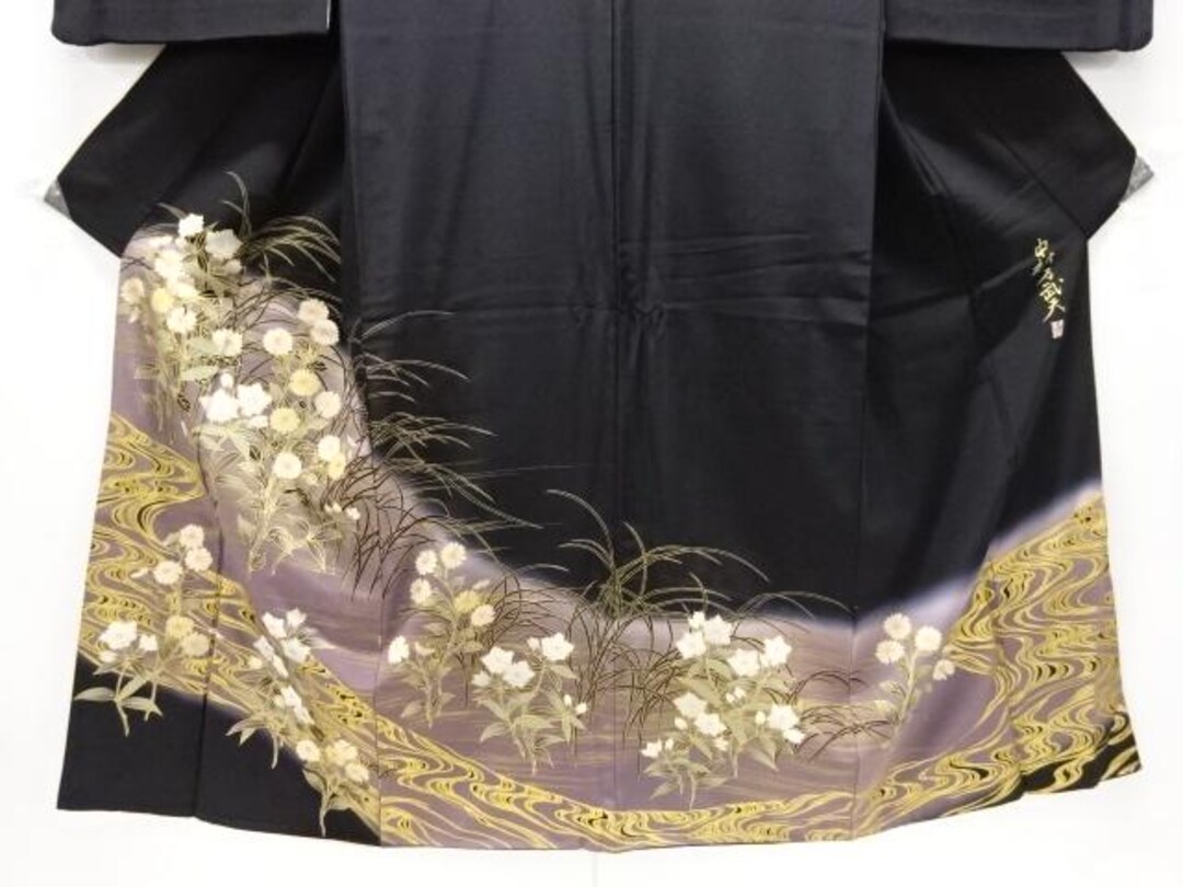 Imperial Kimono Artist Signed Nobuo Nakamura / Vintage Japanese Silk ...