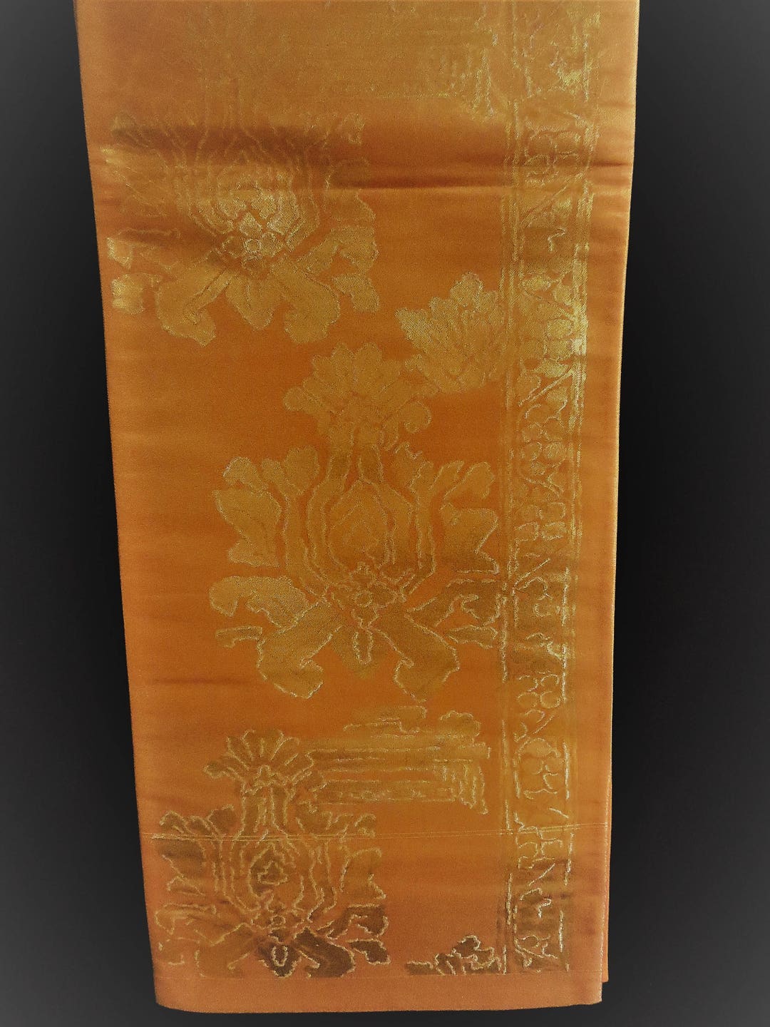 16 " Obi Table Runner Art Vintage Japanese Silk Abstract Flower Ivy ...