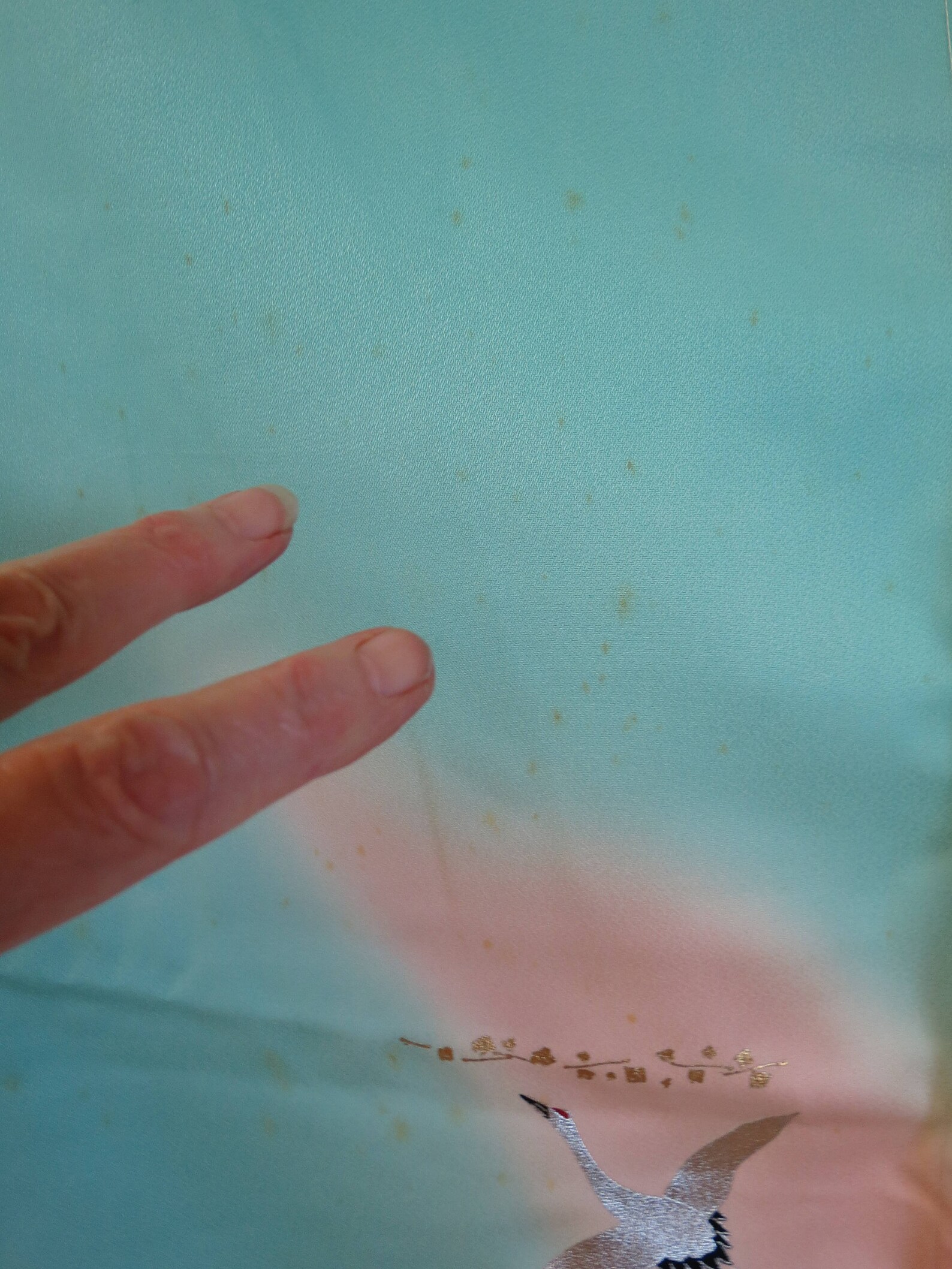 Kimono FABRIC Unsewn Tacked Fabric for FURISODE Cranes Flower - Etsy