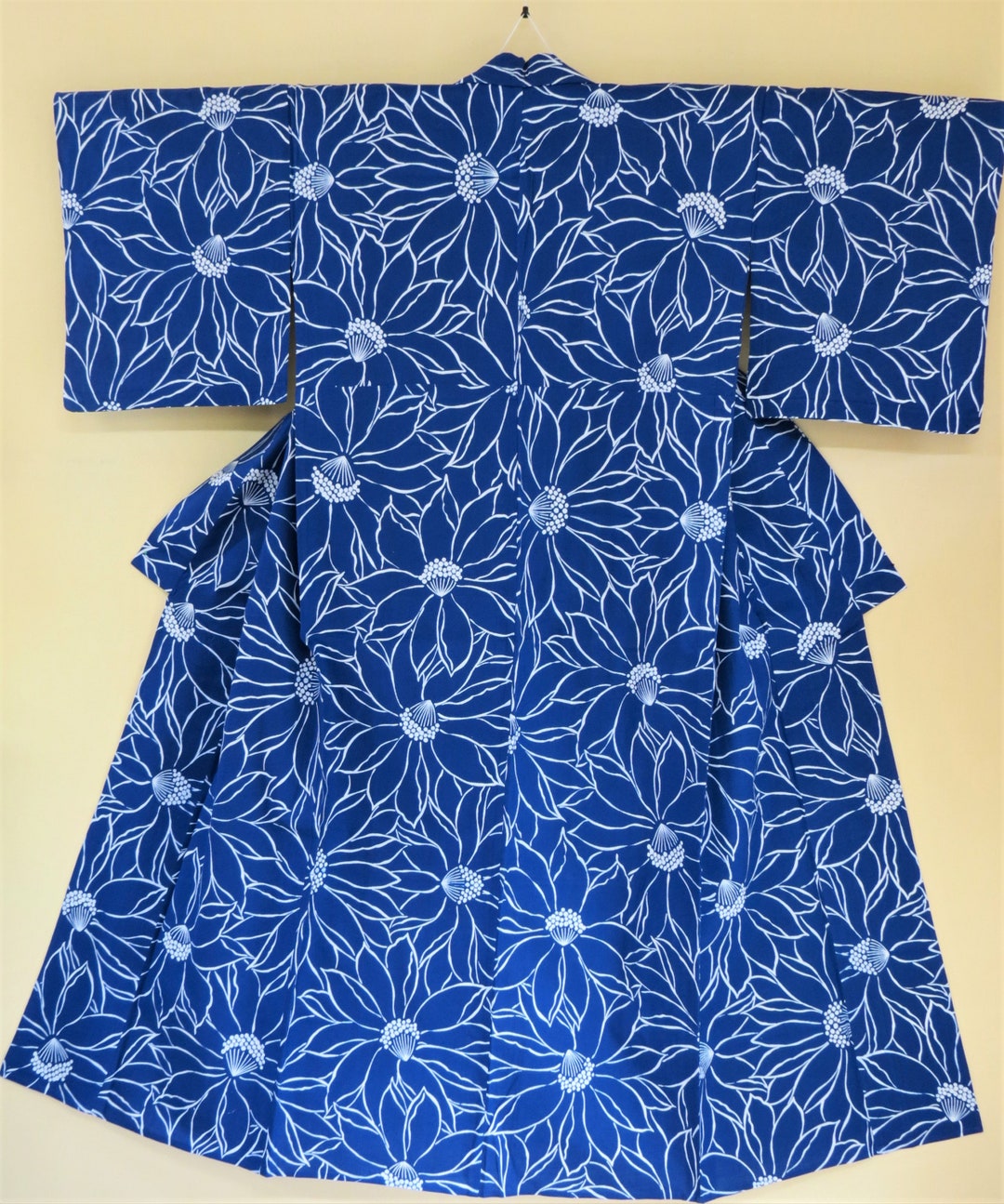 YUKATA / Kimono / Vintage Japanese Cotton Kimono / Royal Blue Indigo ...