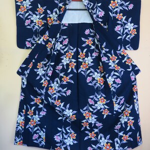 YUKATA / Kimono / Vintage Japanese Cotton Kimono / Indigo / Lovely ...