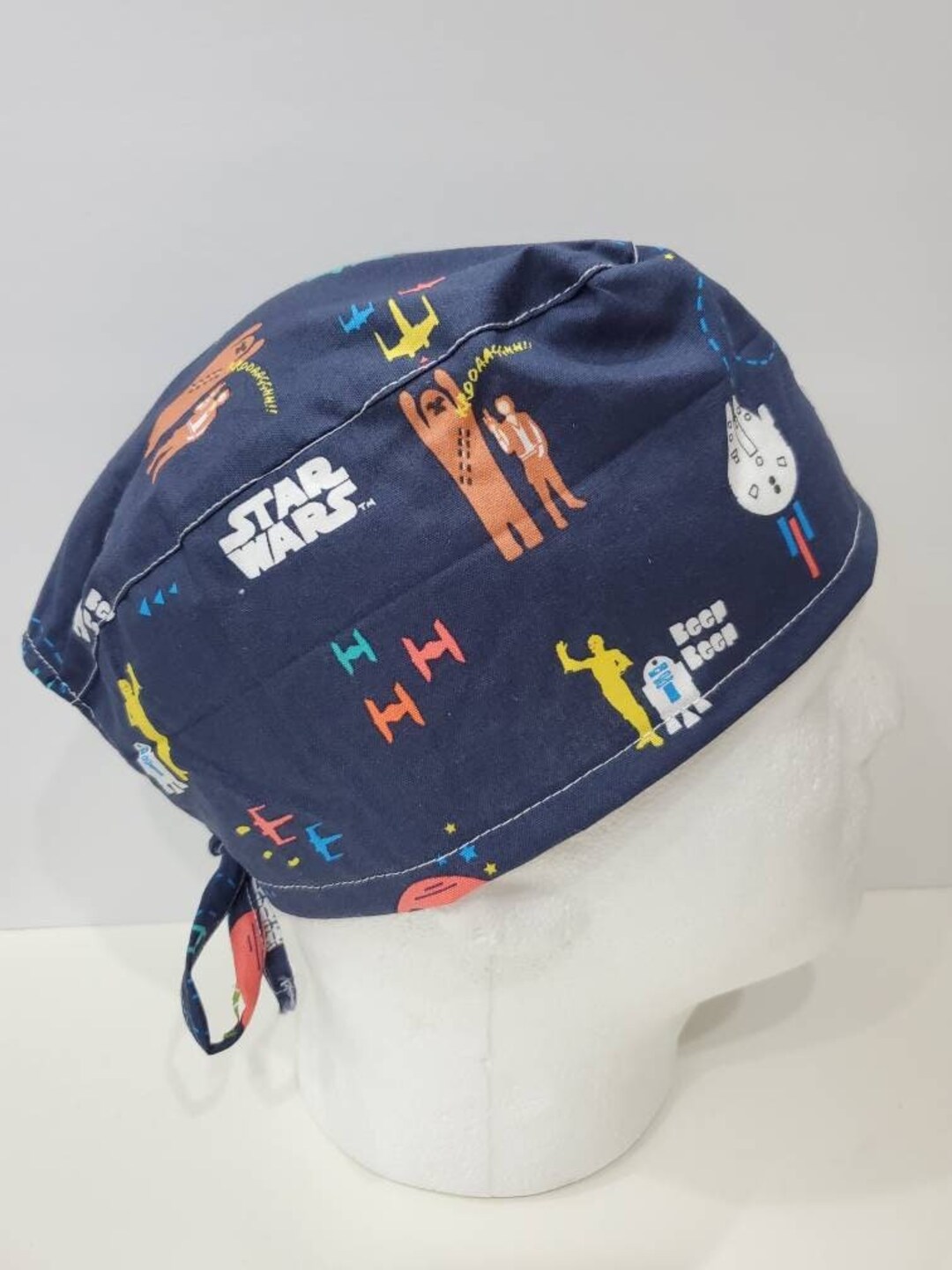 Men's Star Wars Characters Scrub Cap, Adjustable Tie Surgical Cap ...