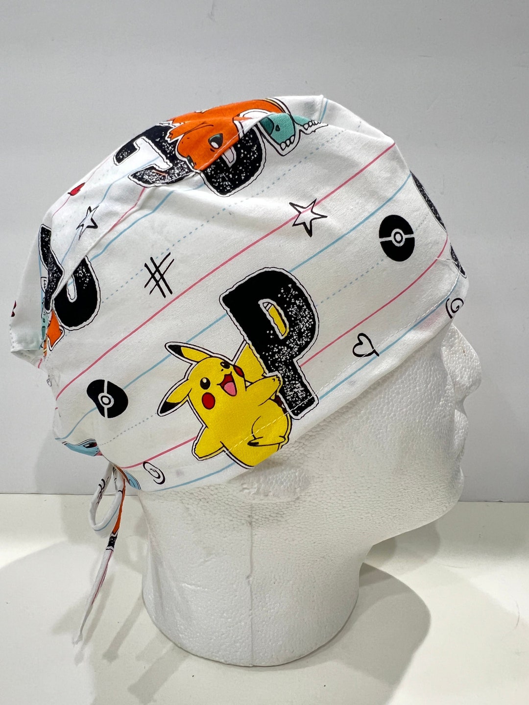 Pokemon Scrub Hat, Pikachu Surgical Hat, Pediatrician Scrub Cap ...