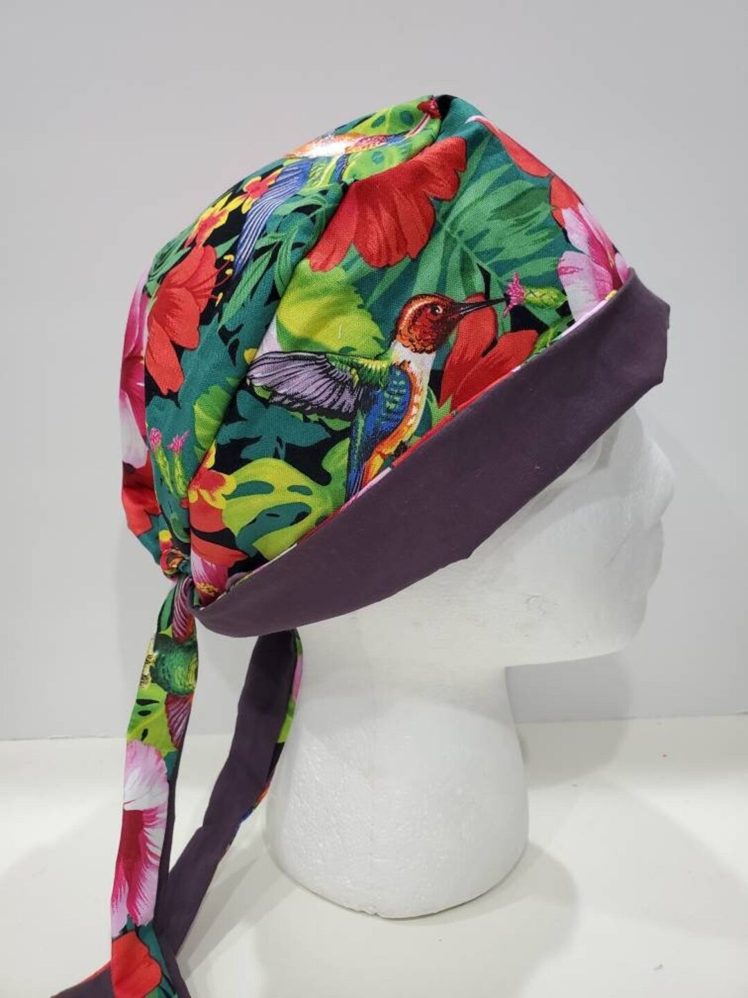 Hummingbird Tie Scrub Hat, Surgical Cap, Scrub Cap, Surgical Hat for ...