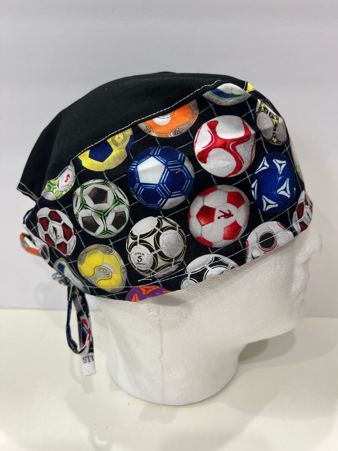Men's Soccer Balls Scrub Hat, Surgical Hat, Scrub Cap, Surgical Cap - Etsy